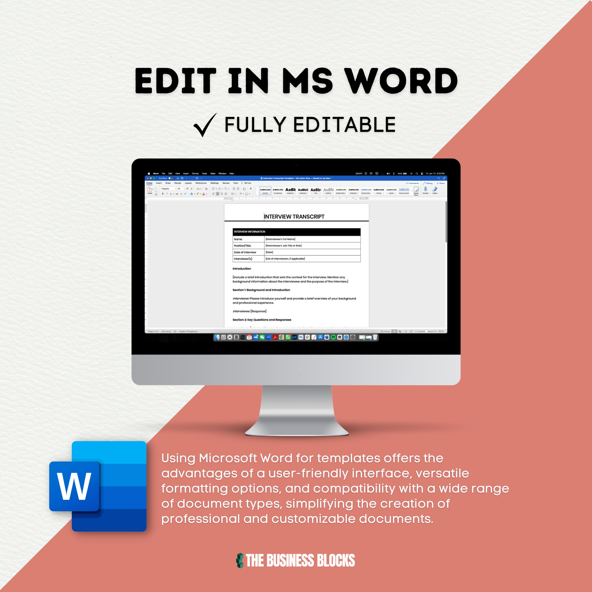 Interview Transcript Template for Journalists (google Docs, MS Word) - Etsy