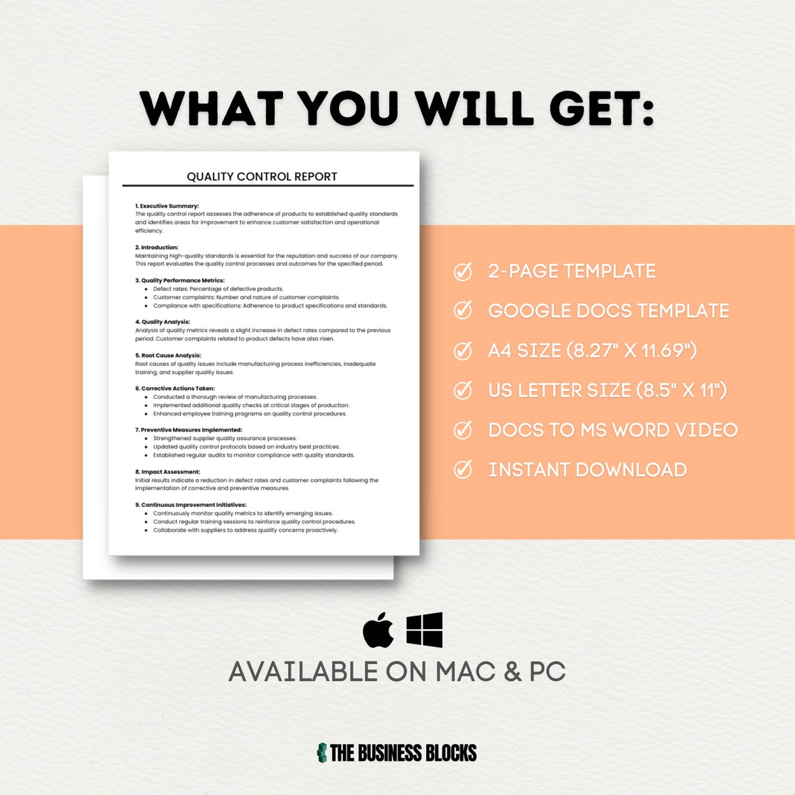 Quality Control Report Template Product Quality Analysis Inspection ...