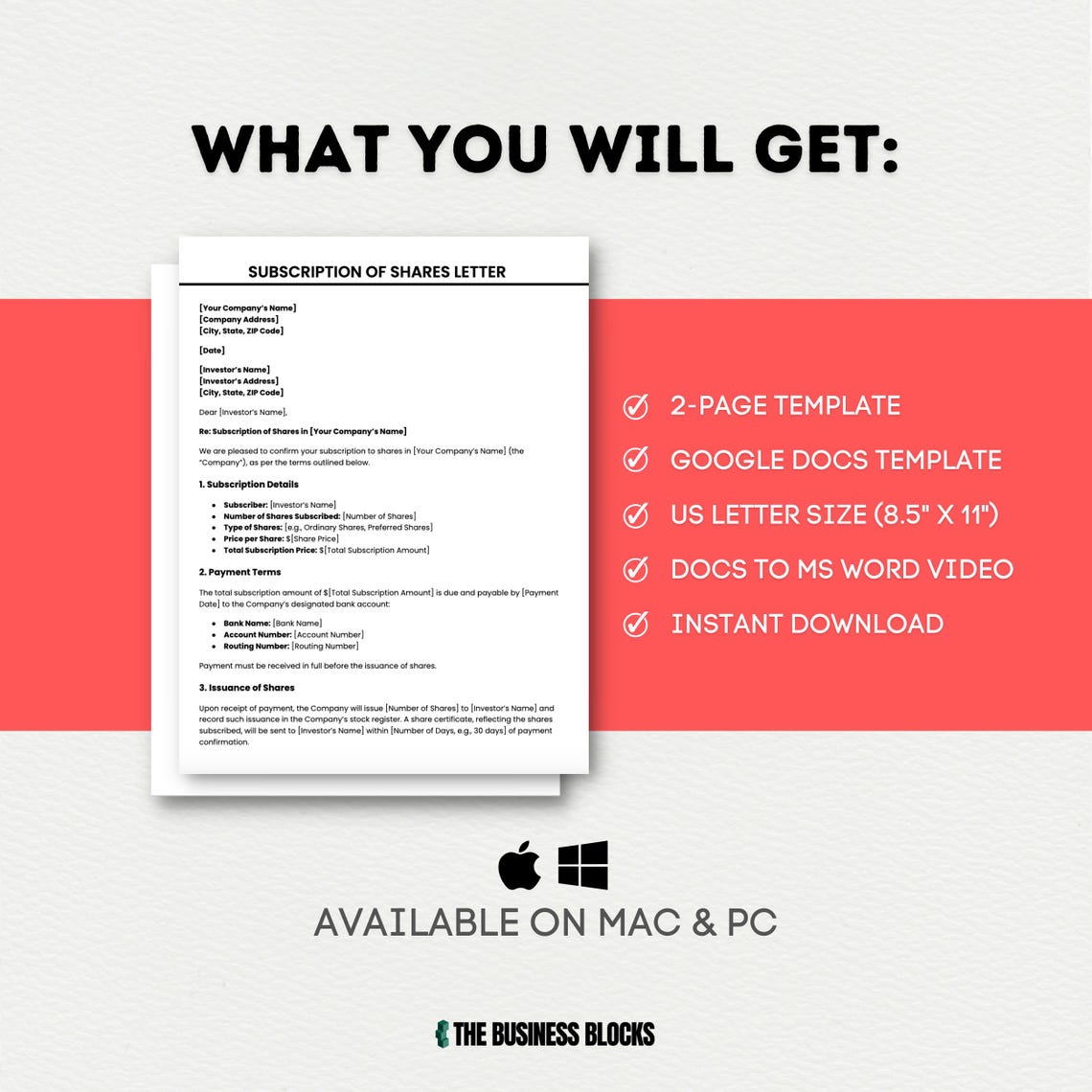 Share Subscription Letter Template: Corporate Shares Agreement (google ...