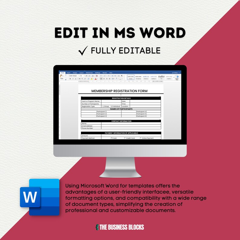 Membership Registration Form Template: Editable Sign-up (digital ...