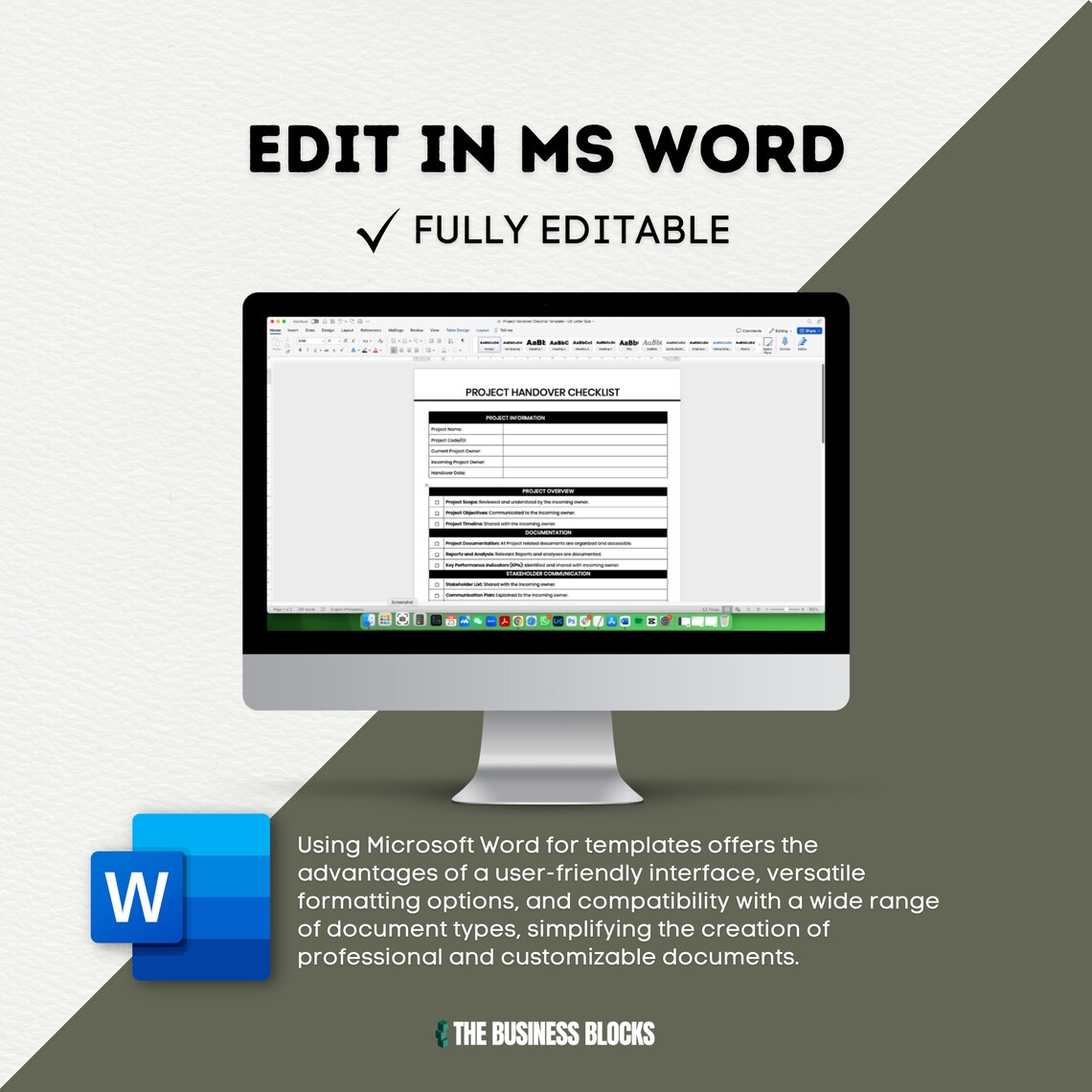 Project Handover Checklist Template: Editable Transition Document ...