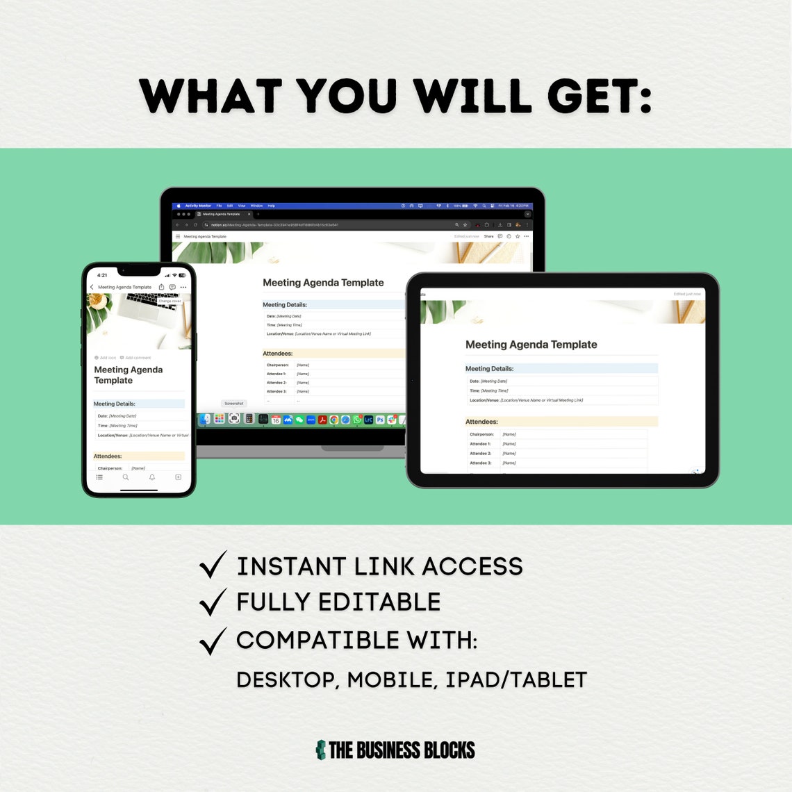 NOTION Meeting Agenda Template Customizable Meeting Planner Template ...