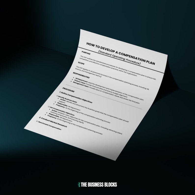 Compensation Plan SOP Template: Employee Salary & Benefits (digital ...