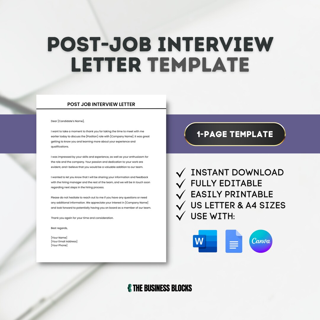 Post Job Interview Letter Applicant Interview Follow up Interview Prep ...