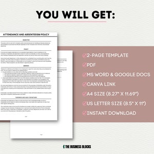 Employee Attendance Policy Template: Editable HR Forms (canva, Google ...