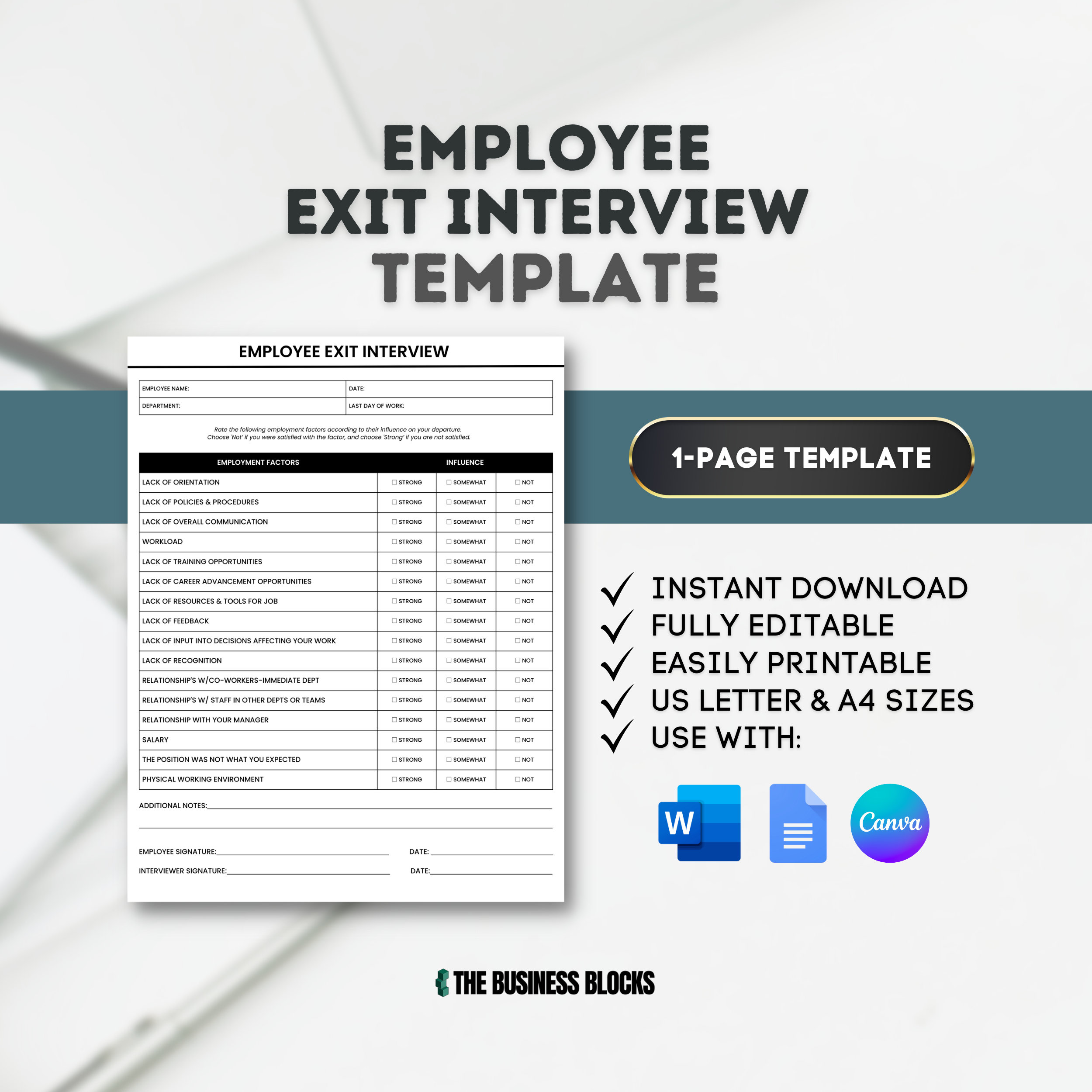 Employee Exit Interview Template Human Resources Templates Employee ... Employee Exit Interview Template Human Resources Templates Employee ...