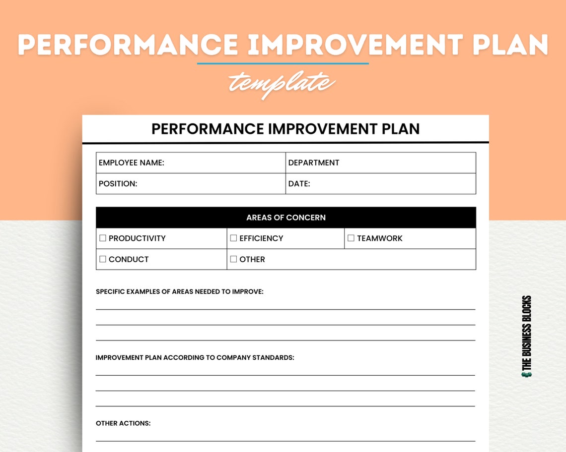 Performance Improvement Plan Template PIP Editable - Etsy
