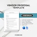 Vendor Proposal Template: Editable Format (google Docs, MS Word) - Etsy