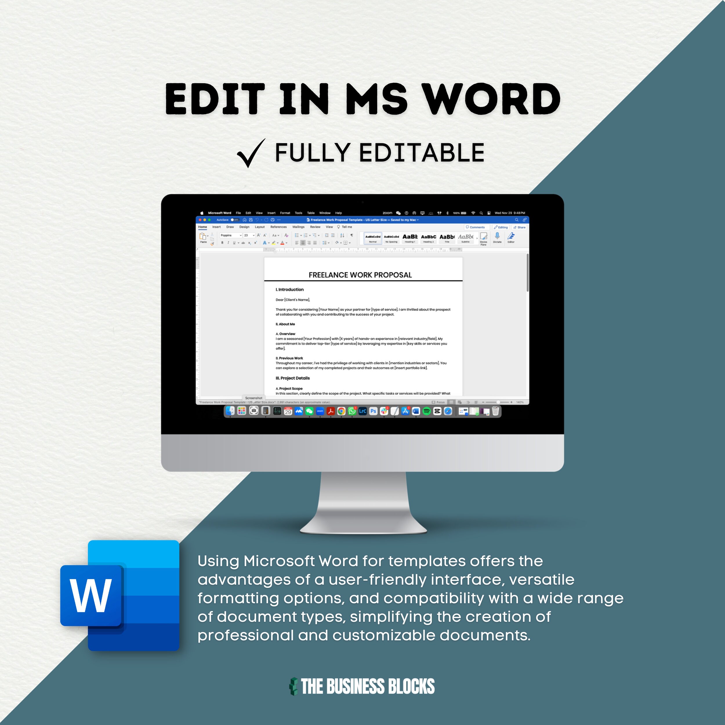 Freelance Work Proposal Template: Professional Customizable Design ...