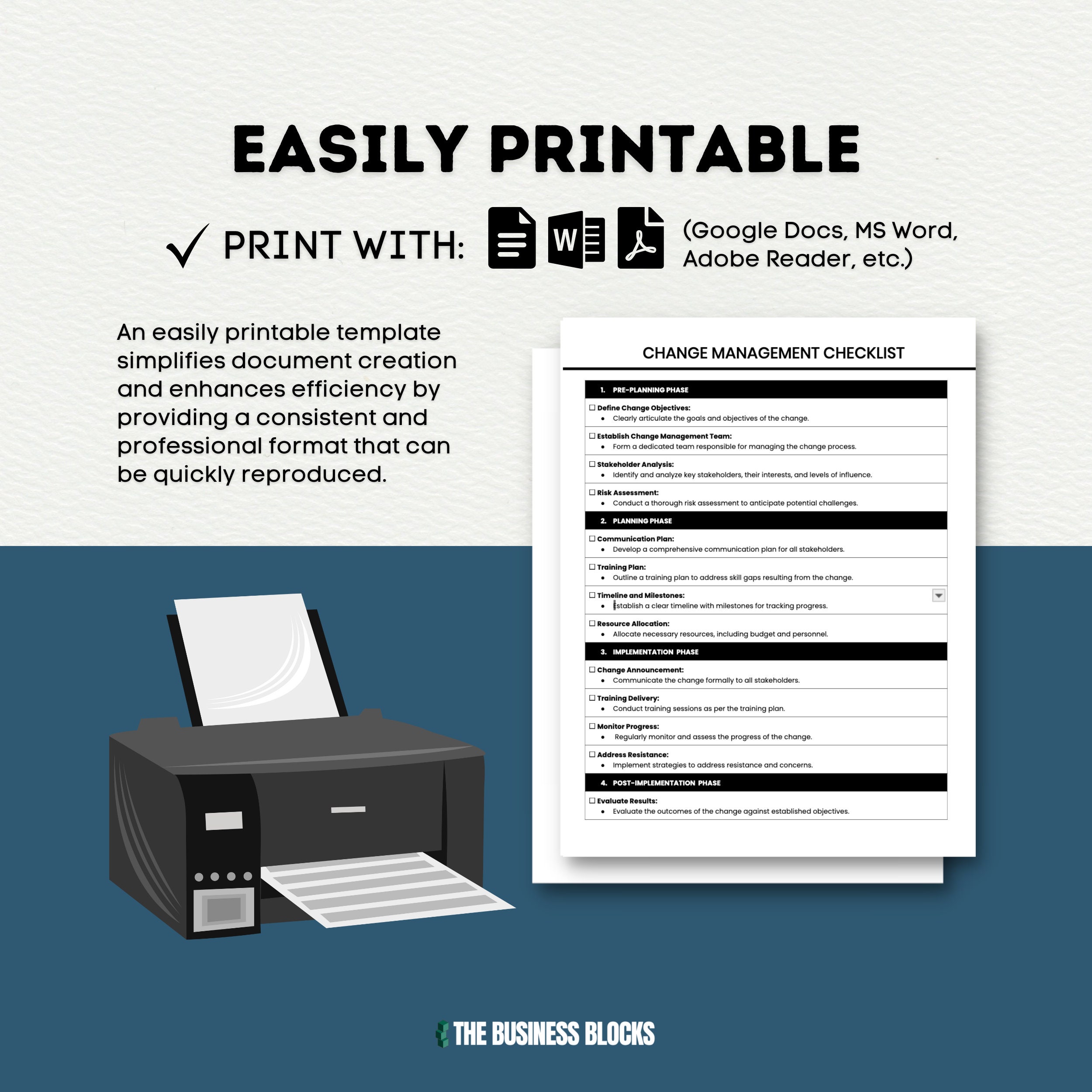 Change Management Checklist Template: Editable Process Control Log ...