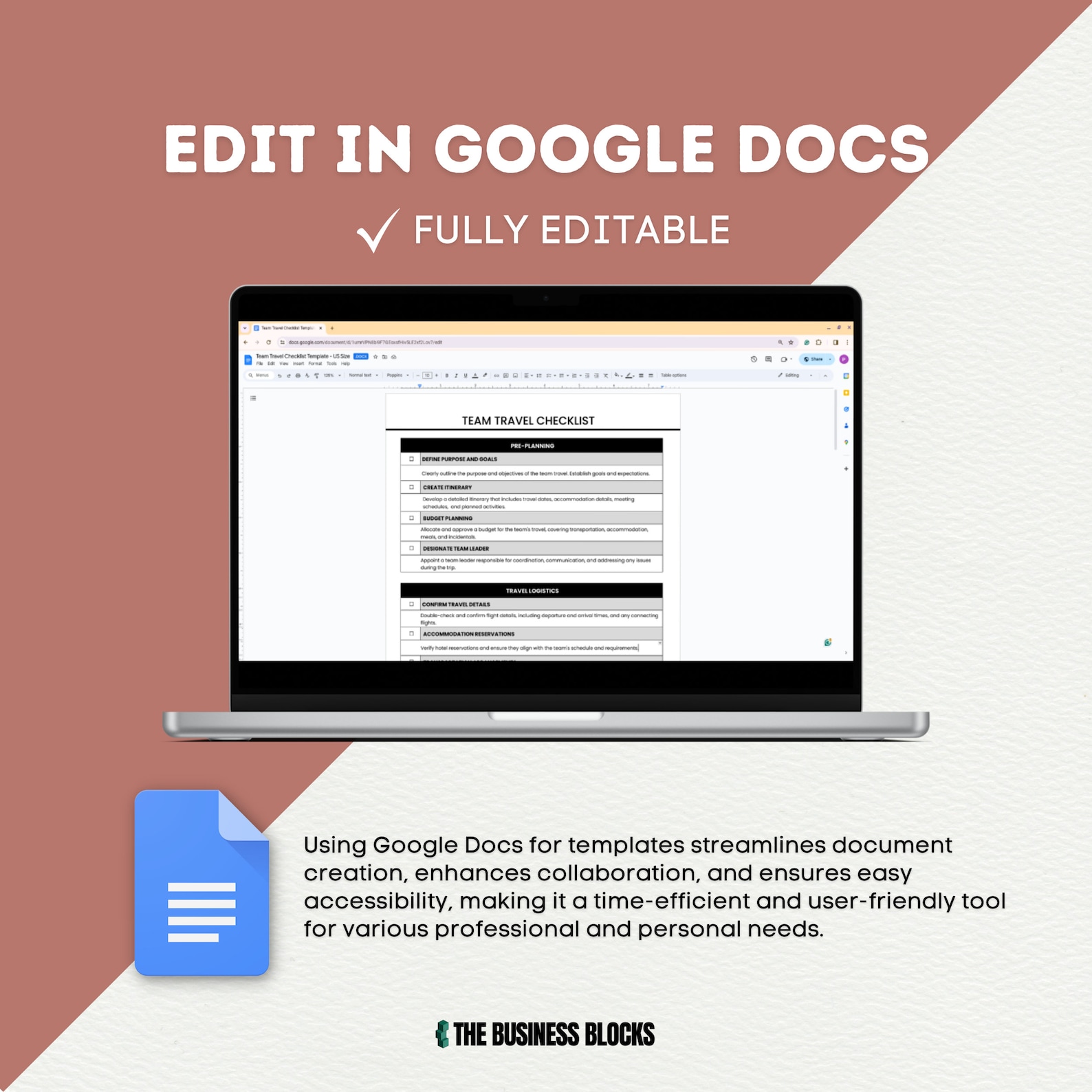 Team Travel Checklist Template: Editable Group Trip Planner (google ...