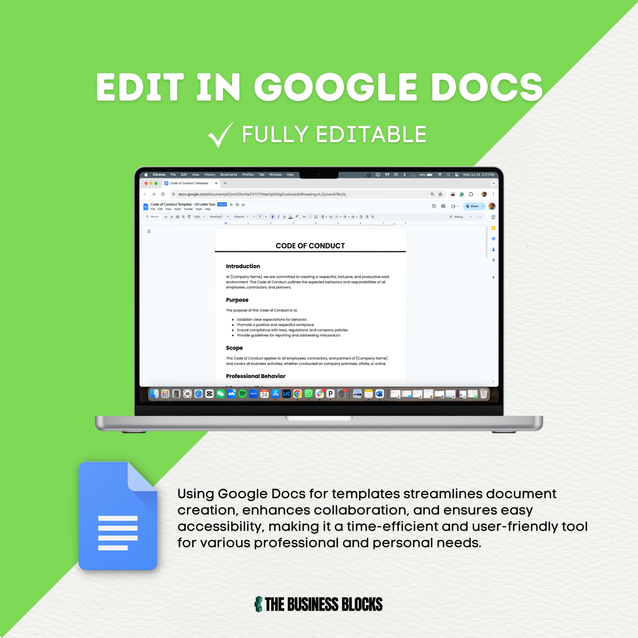 Code of Conduct Template: Corporate Employee Workplace Business (google ...