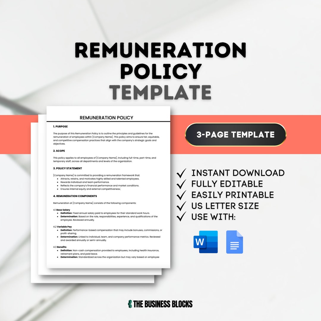 Remuneration Policy Template: Compensation & Salary Guide (google Docs ...