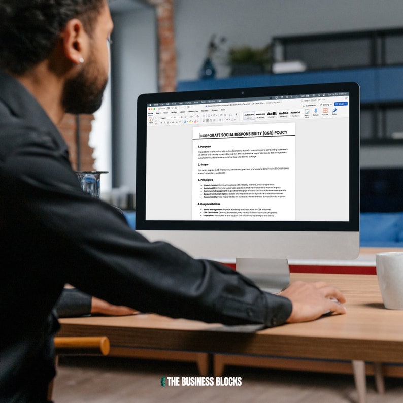 CSR Policy Template: Sustainable Business Practices (google Docs, MS ...