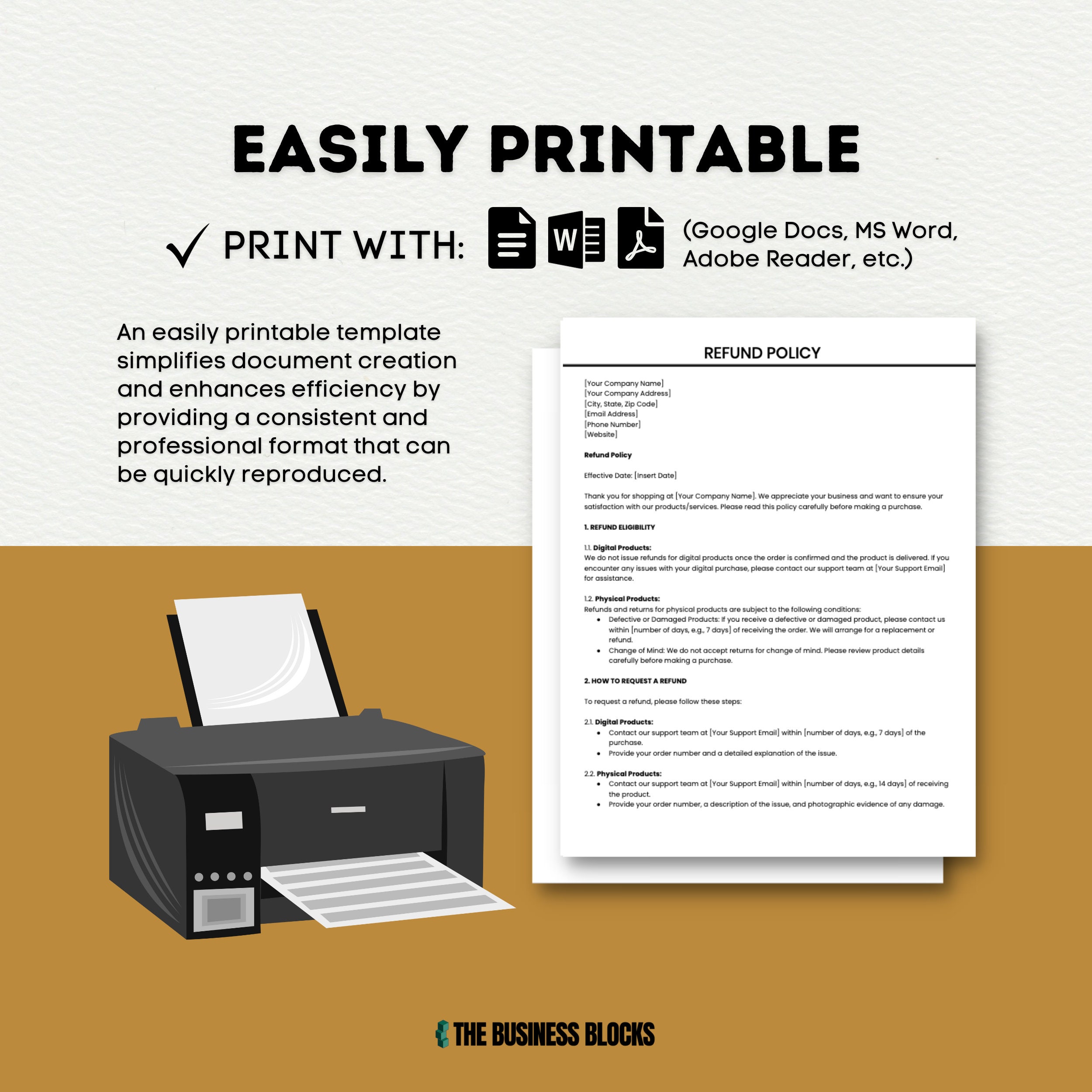 Refund Policy Template Returns and Refunds Money-back Guarantee E ...