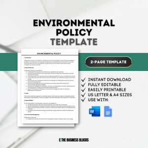 Environmental Policy Template: Customizable Sustainability Policy ...