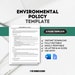Environmental Policy Template: Customizable Sustainability Policy ...