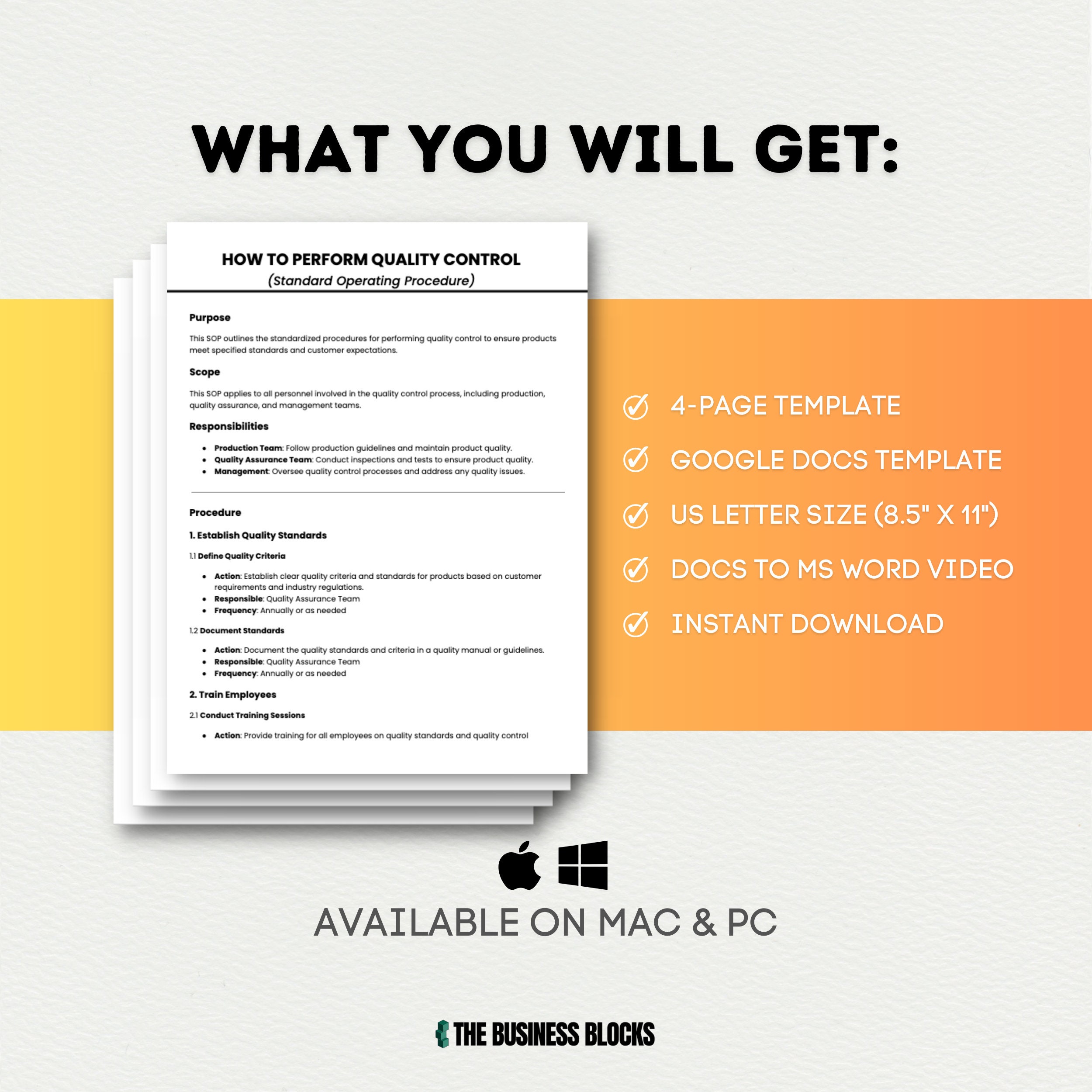 How to Perform Quality Control SOP Template Quality Assurance Template ...