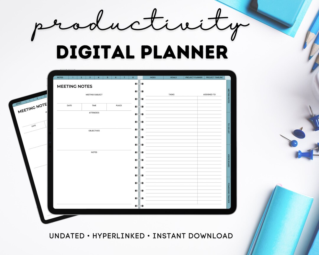 To Do List Productivity Vision Board Digital Notebook Goodnotes Meeting ...