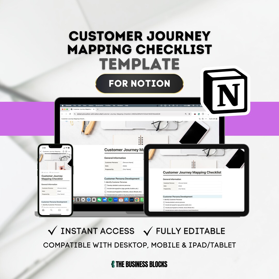 Notion Customer Journey Mapping Checklist Template - Etsy