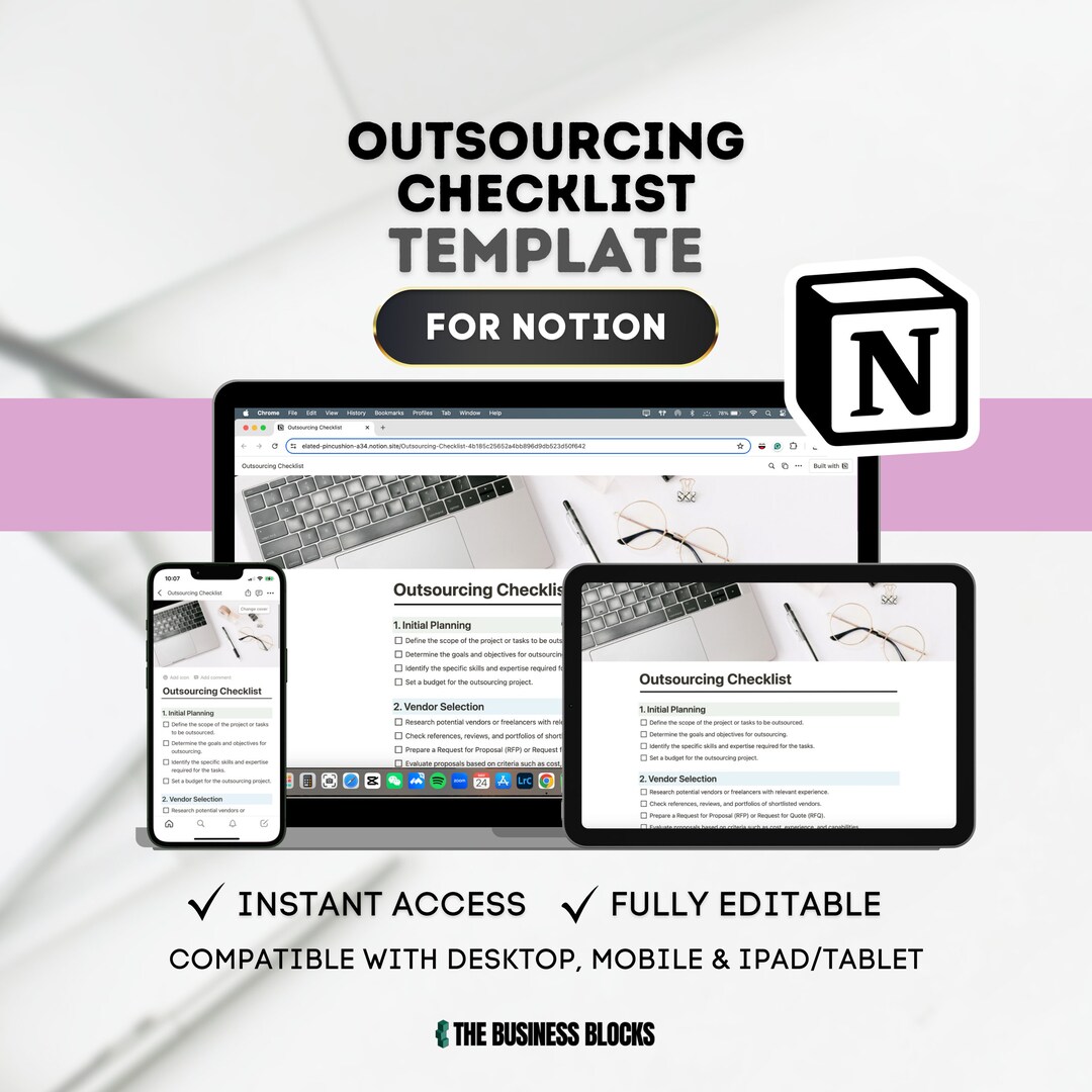 Notion Outsourcing Checklist Template: Freelancer Workflow (digital ...