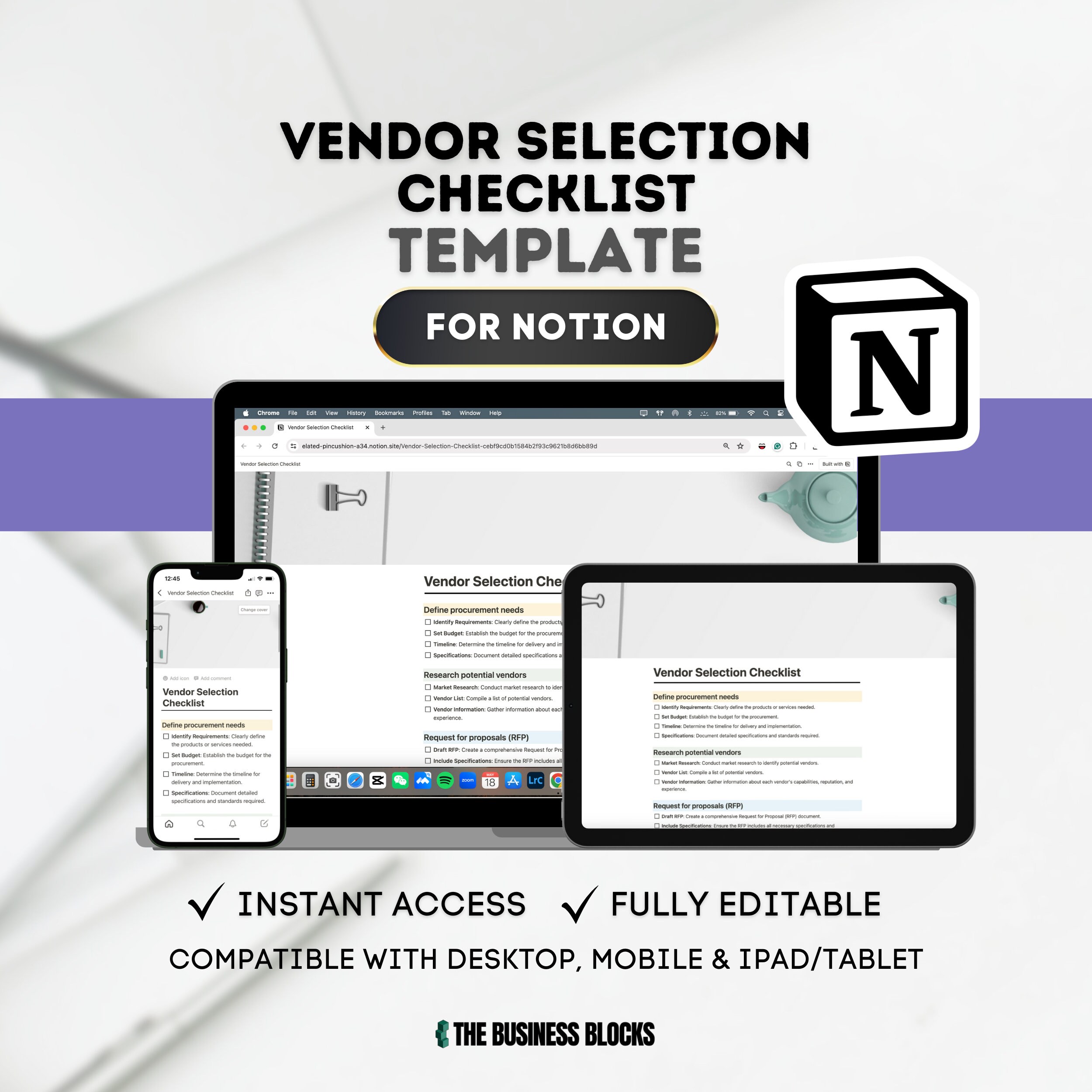 Notion Vendor Selection Checklist Template: Vendor Assessment - Etsy