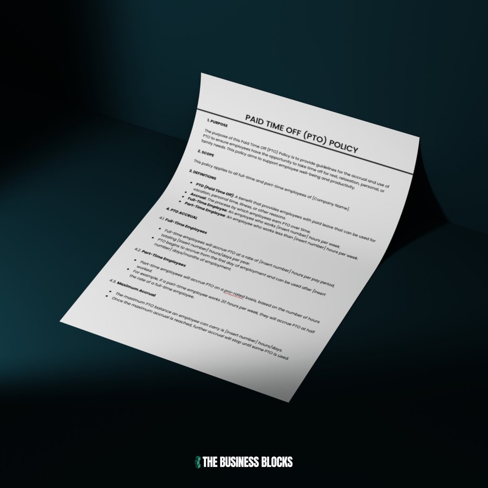 Paid Time off (PTO) Policy Template PTO Guidelines Template PTO Plan ...