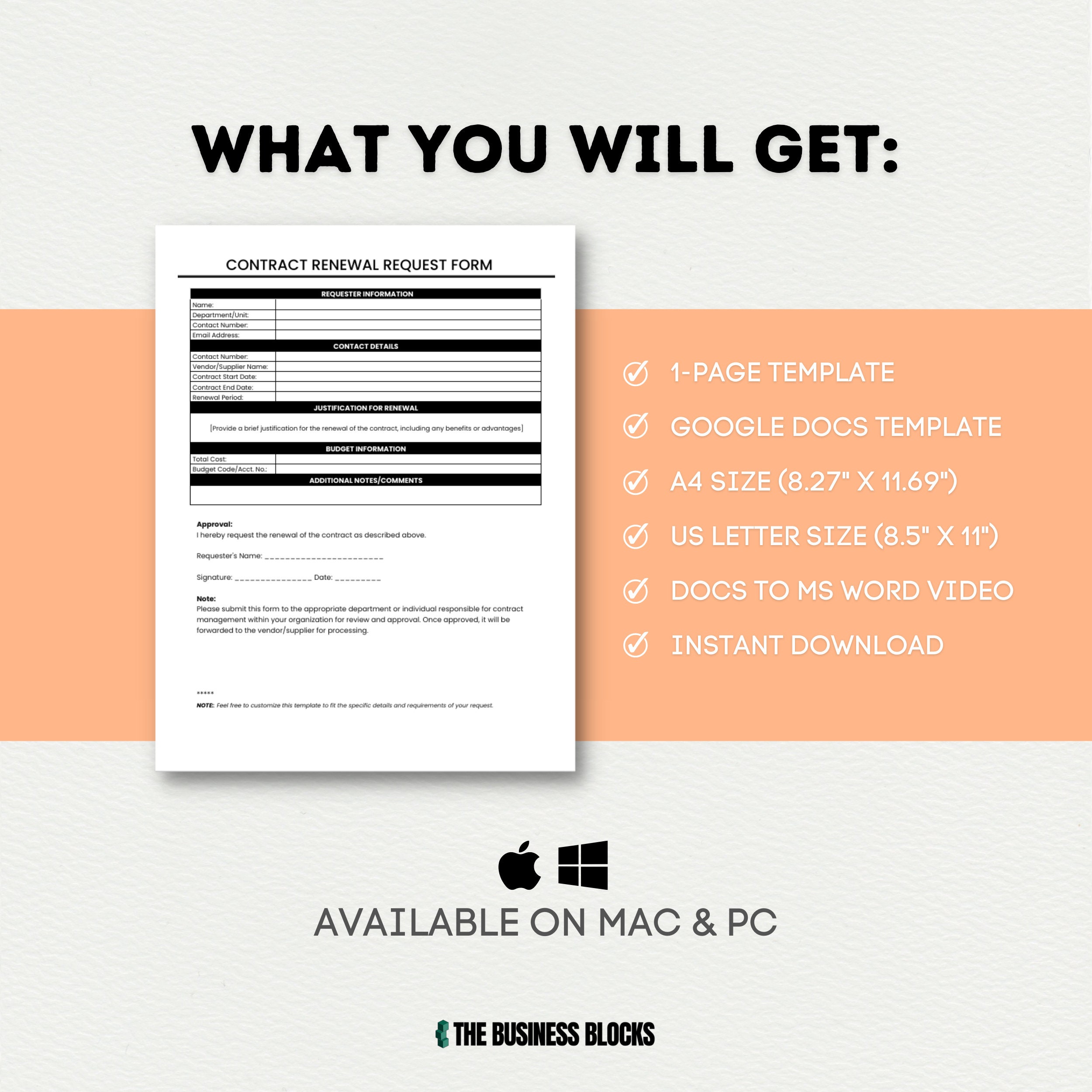 Contract Renewal Request Form Template: Customizable Document (google ...