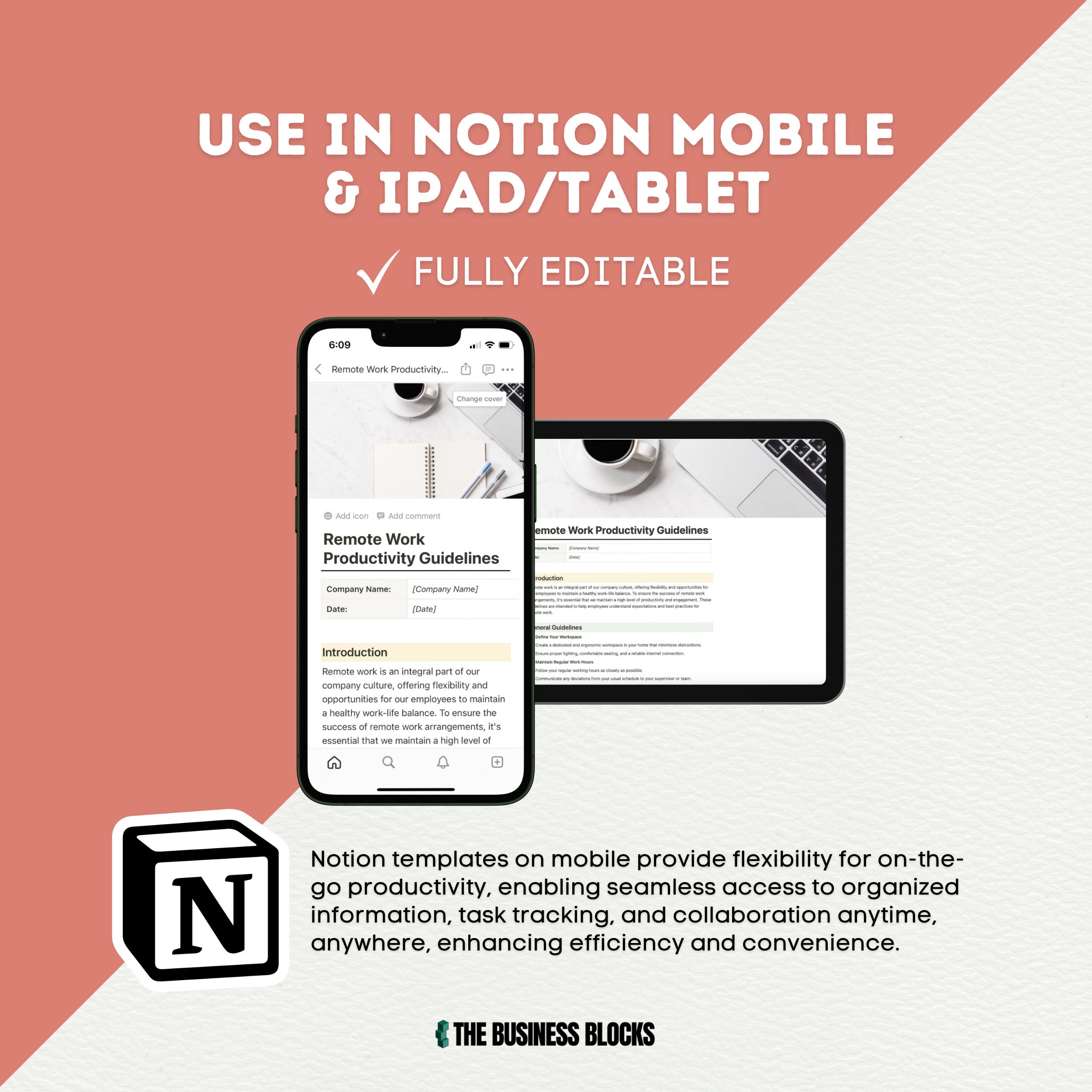NOTION Remote Work Productivity Guidelines Template Human Resources Template for Notion Remote ...