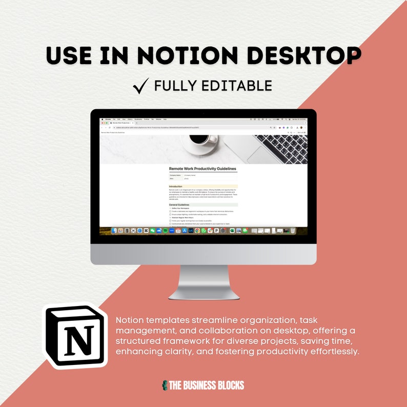 NOTION Remote Work Productivity Guidelines Template Human Resources Template for Notion Remote ...
