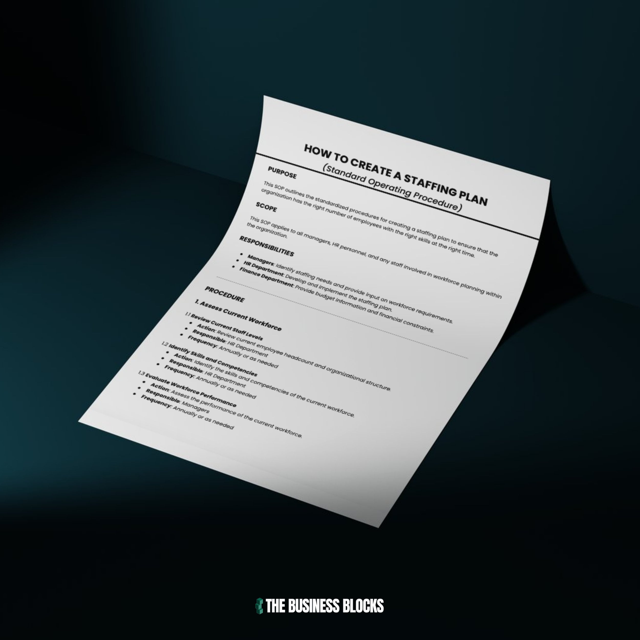 Staffing Plan SOP Template: Workforce Planning Guide (google Docs, MS ...