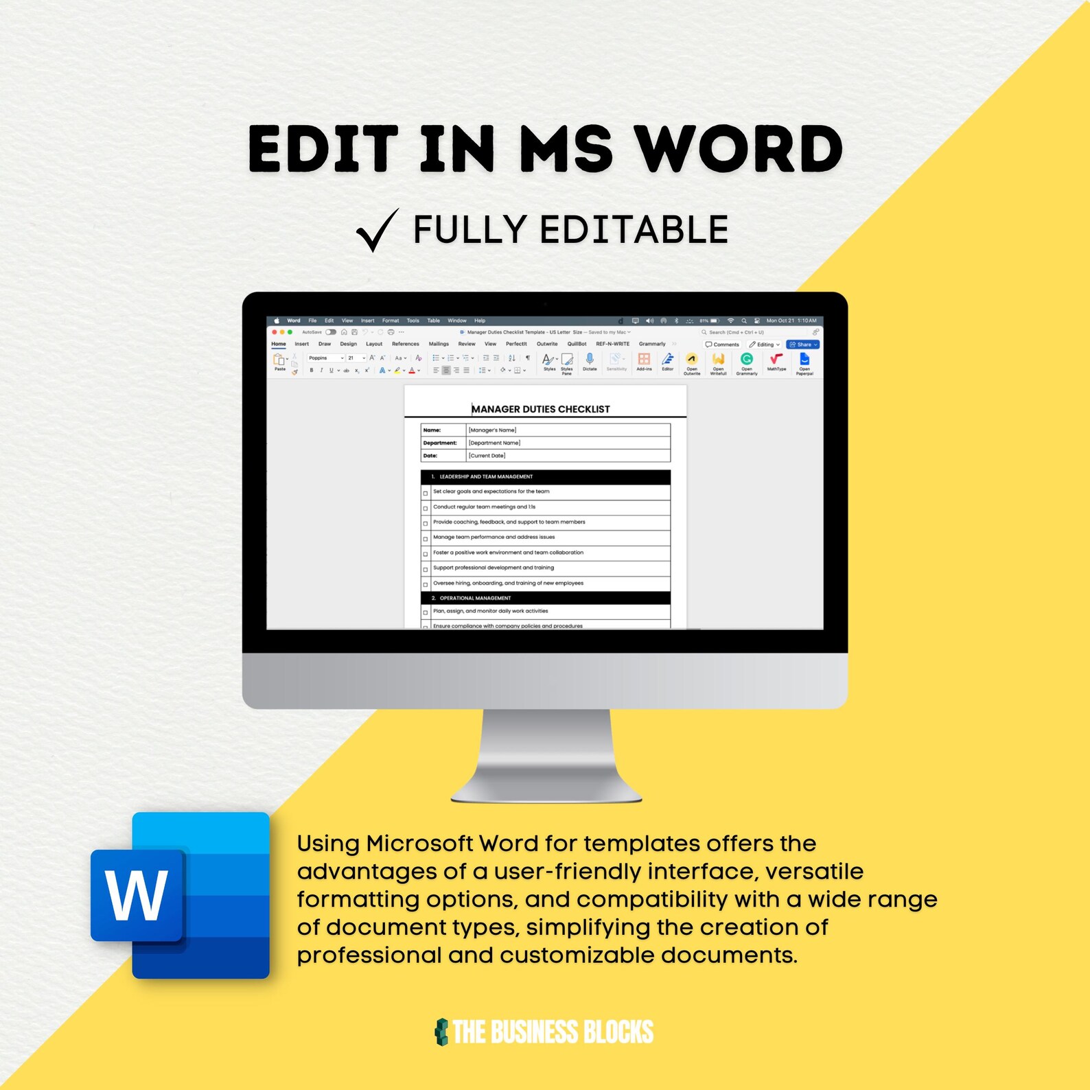 Manager Duties Checklist Template Daily Manager Tasks Checklist ...