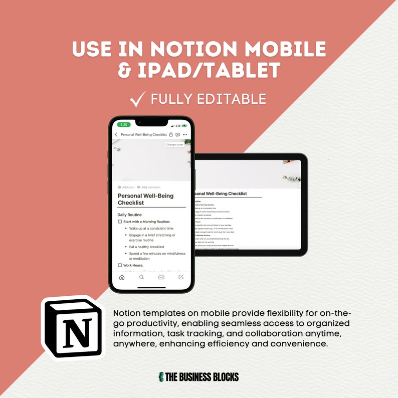 Notion Personal Well-being Checklist Template (digital Download) - Etsy