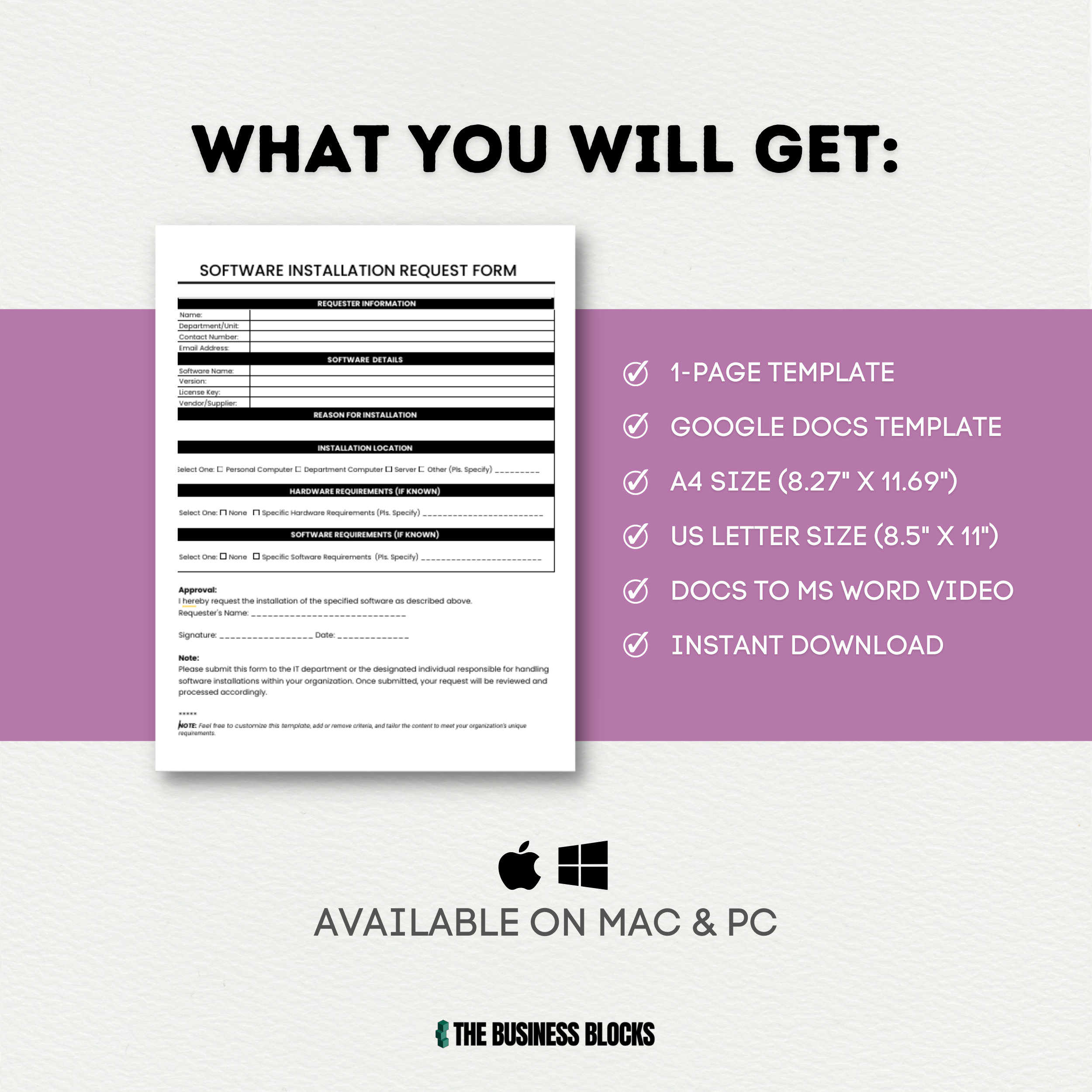 Software Installation Request Form Template Application Installation ...