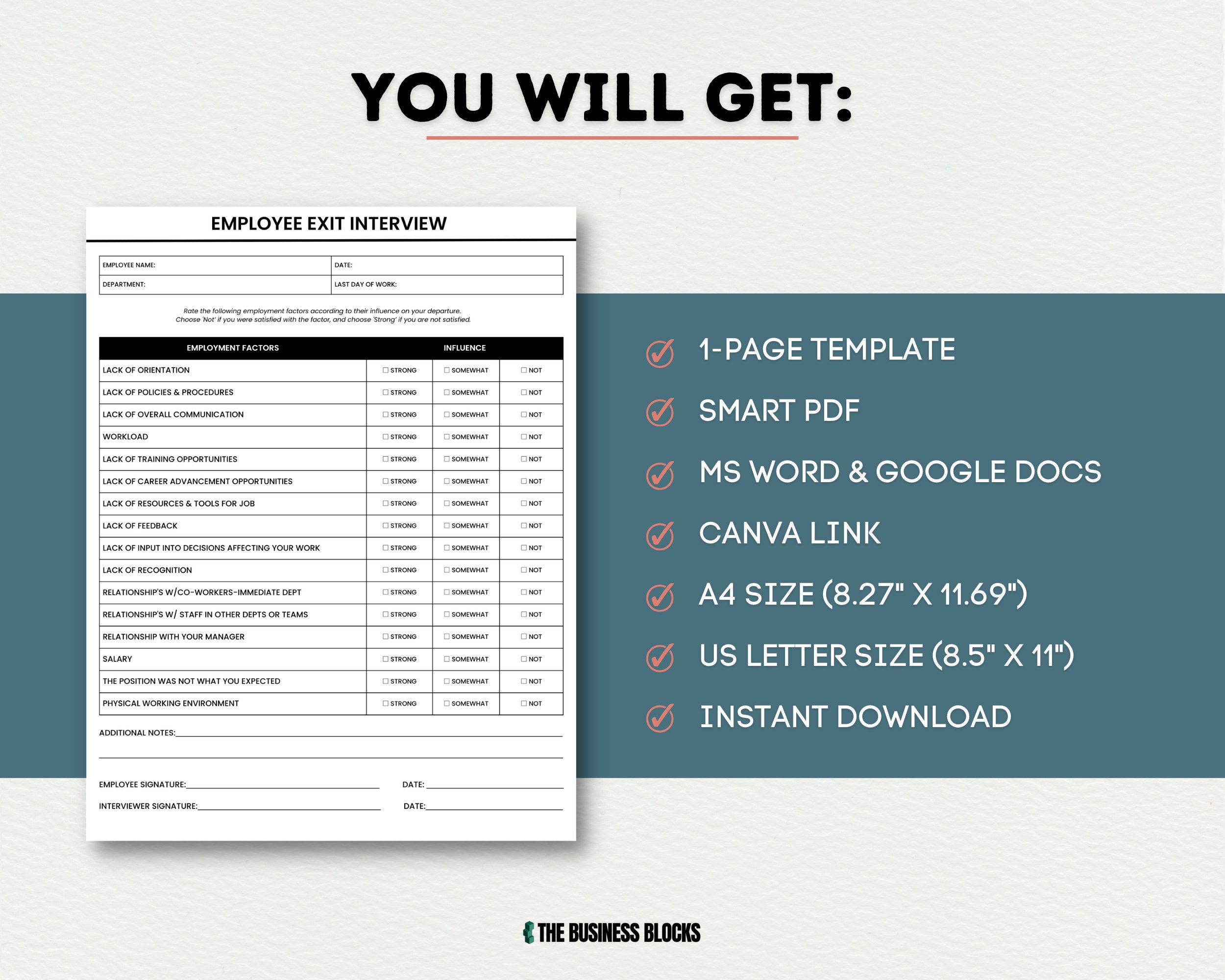Employee Exit Interview Template Human Resources Templates Employee ...
