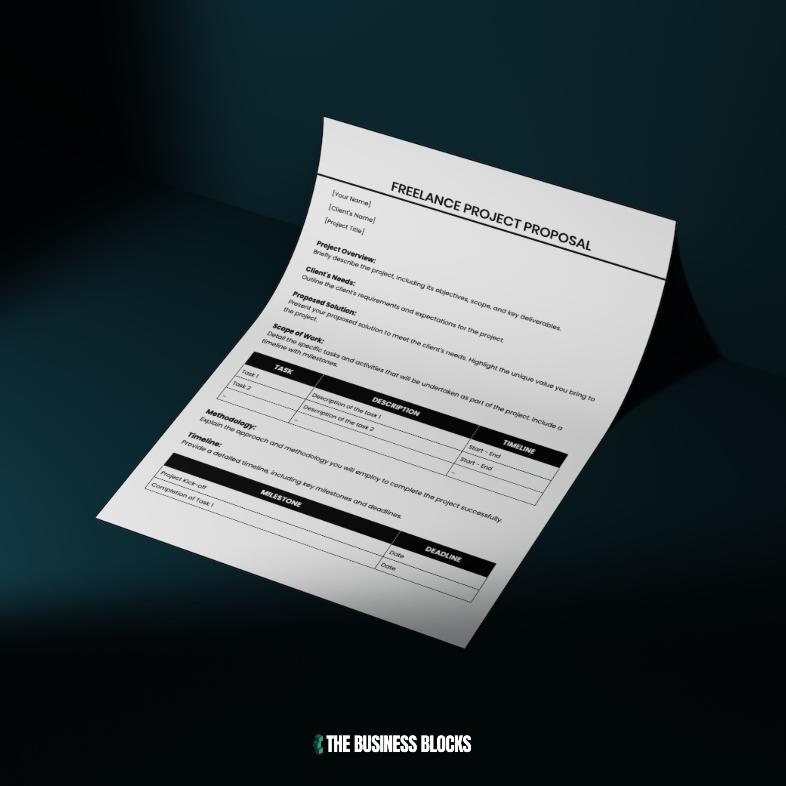 Freelance Project Proposal Template: Professional Bid Format (digital ...