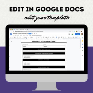 Individual Development Plan Template: Editable Canva & Google Docs ...