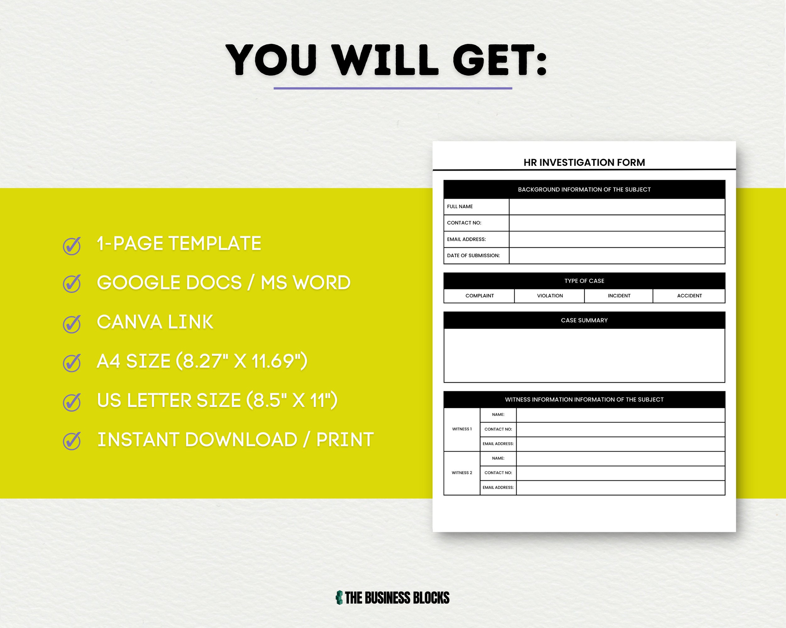 Complaint Investigation Report Template Employee Investigation Form