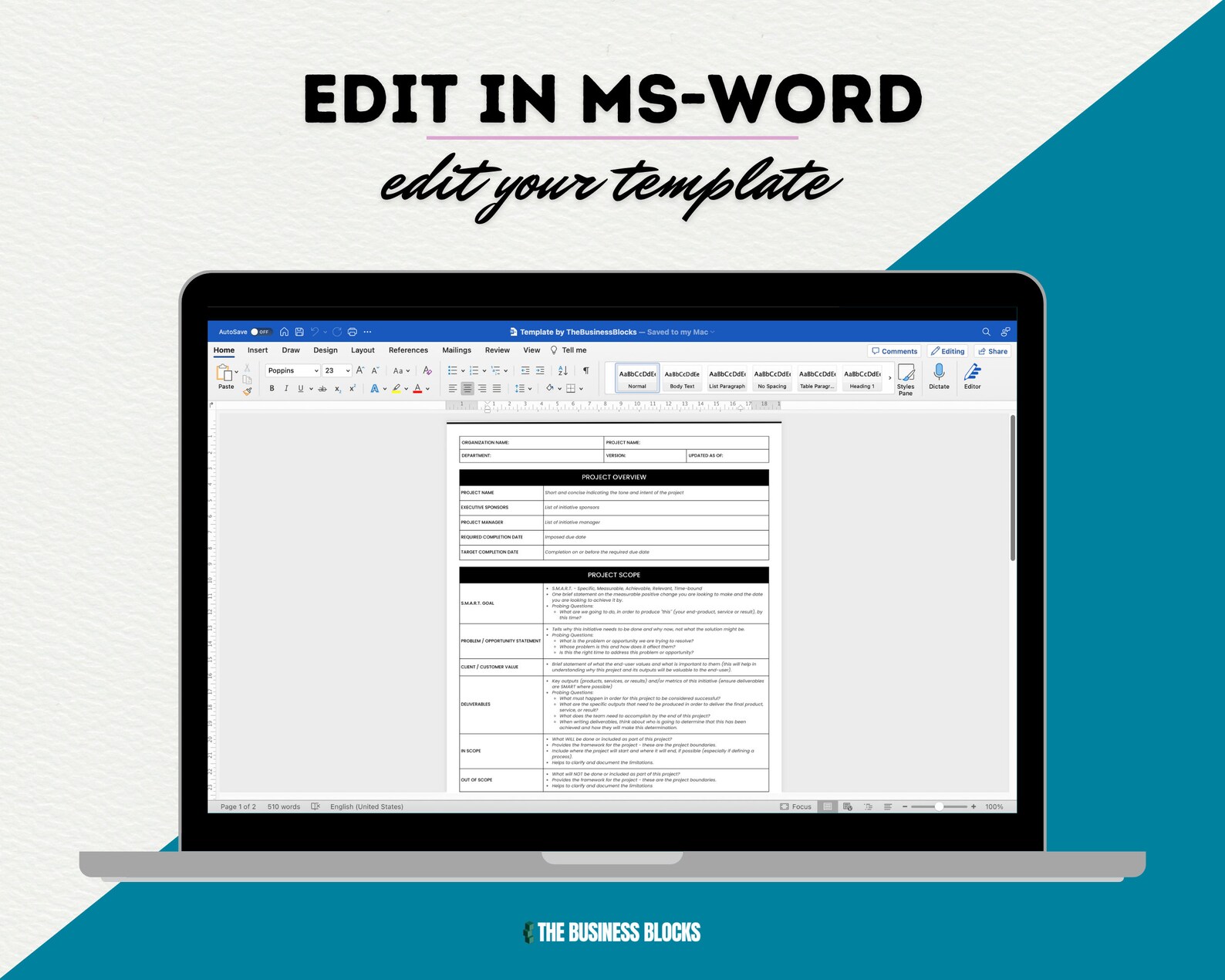 Project Charter Template: Scope Checklist & Status Report (digital ...