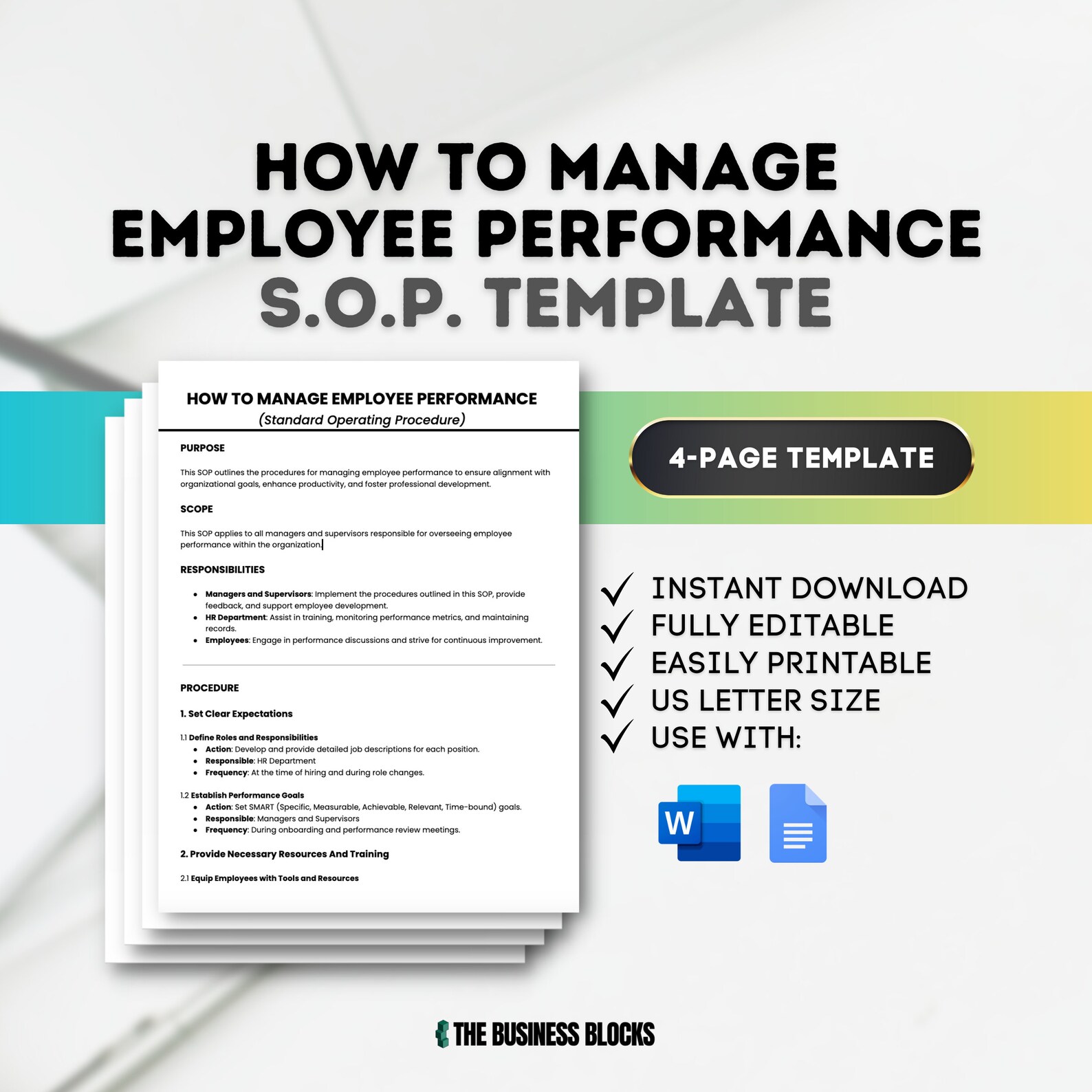 How to Manage Employee Performance SOP Template Employee Performance ...