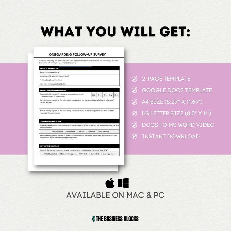 Onboarding Follow-up Survey Template Employee Onboarding Survey New ...