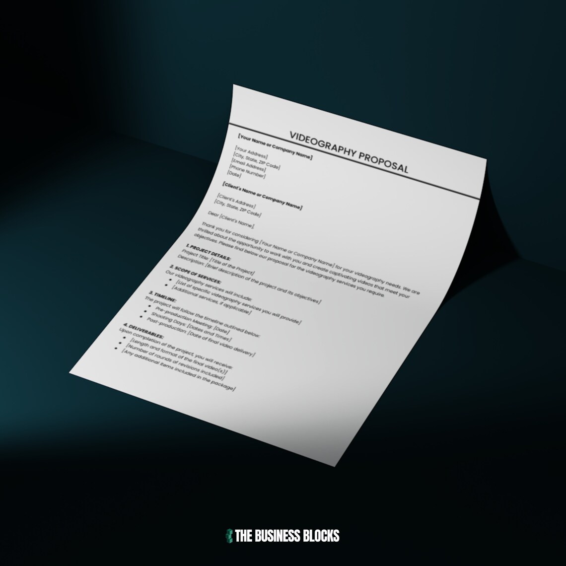 Videography Proposal Template: Video Production (google Docs, MS Word ...