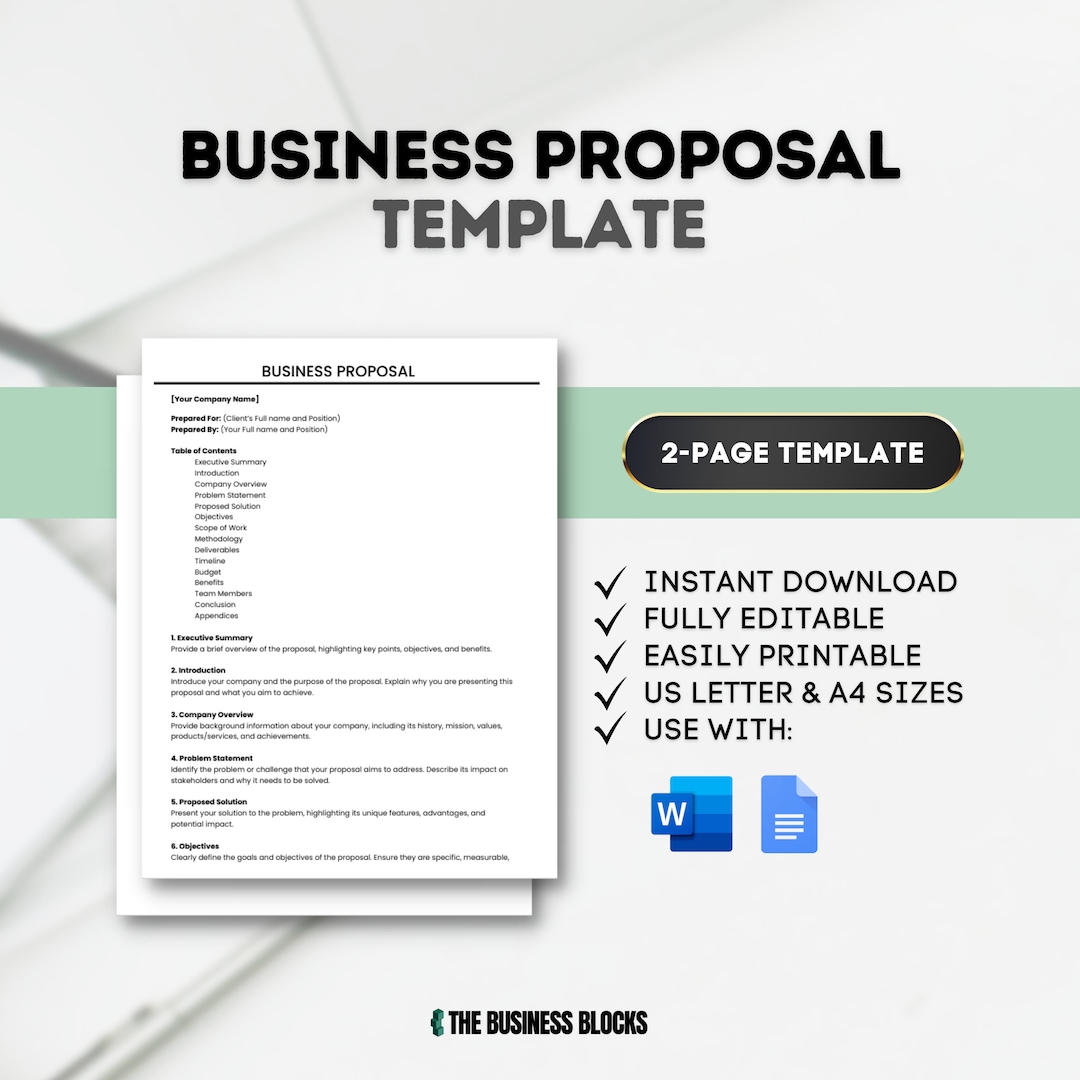 Business Proposal Template: Company Partnership Format (digital ...