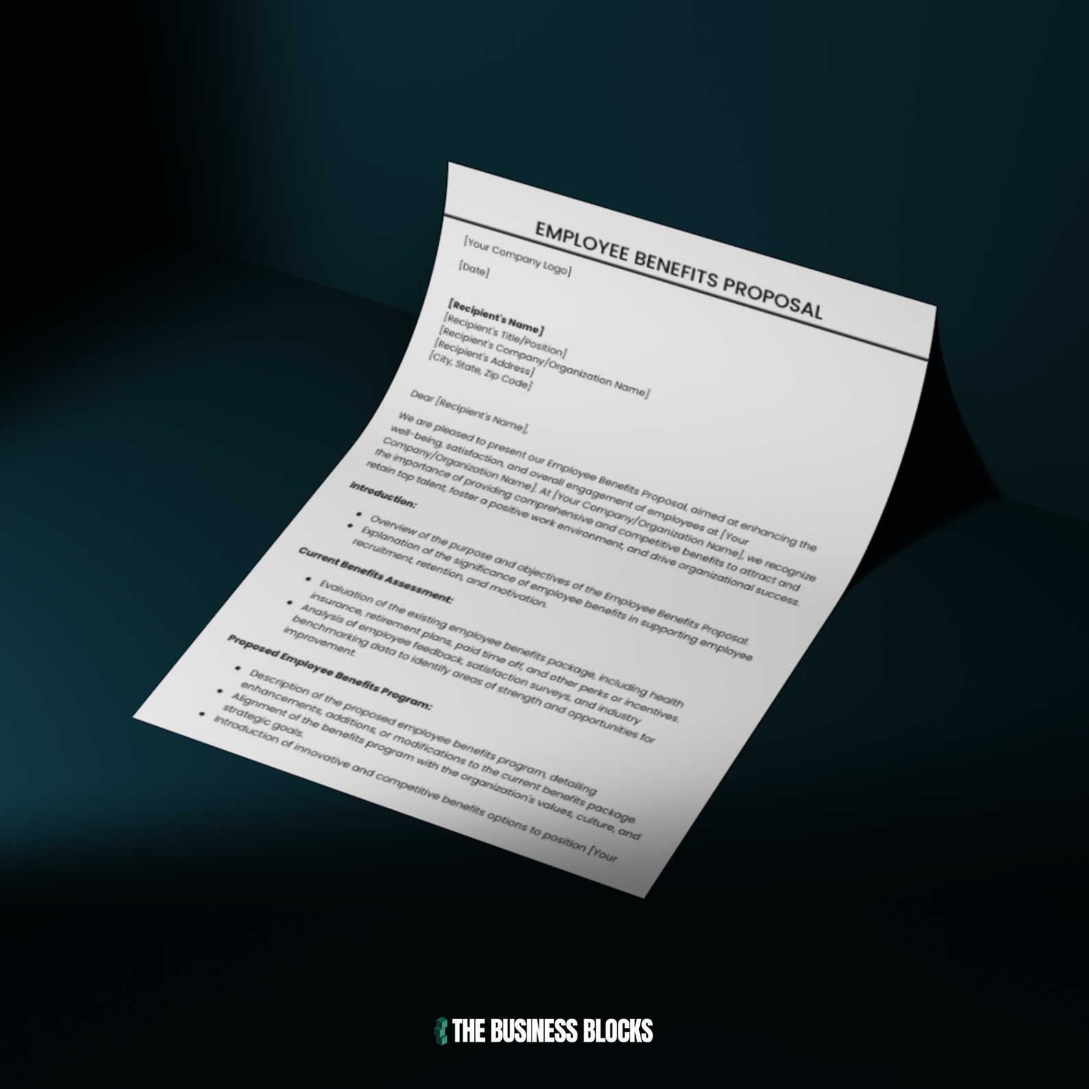 Employee Benefits Proposal Template Proposal for Employee Benefits ...