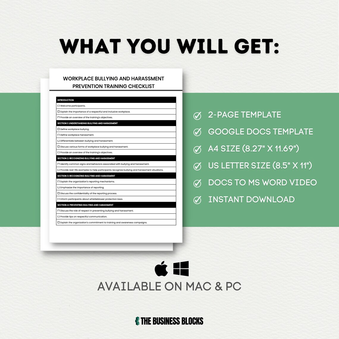 Workplace Bullying and Harassment Prevention Training Checklist ...