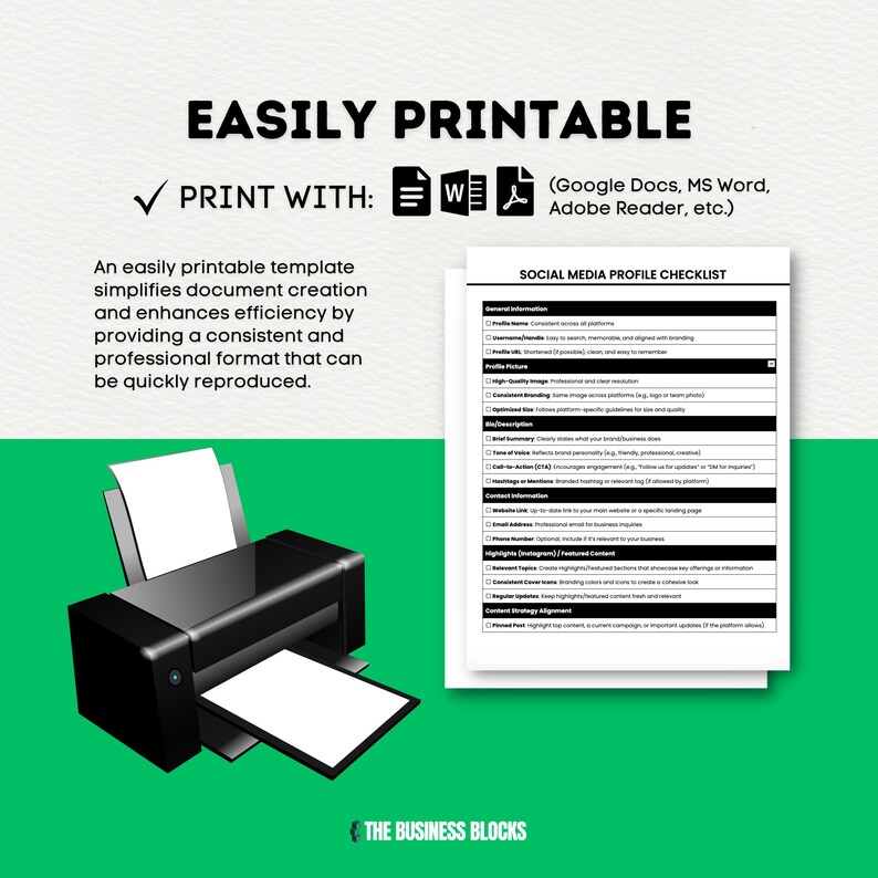 Social Media Profile Checklist Template: Branding Audit (digital ...