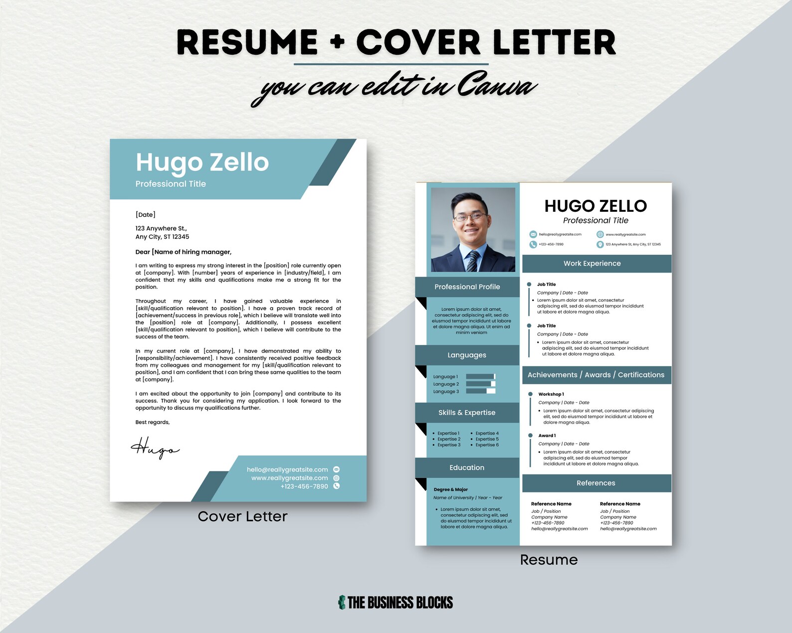 Resume Canva Business Card Templates Simple Modern Resume Template ...
