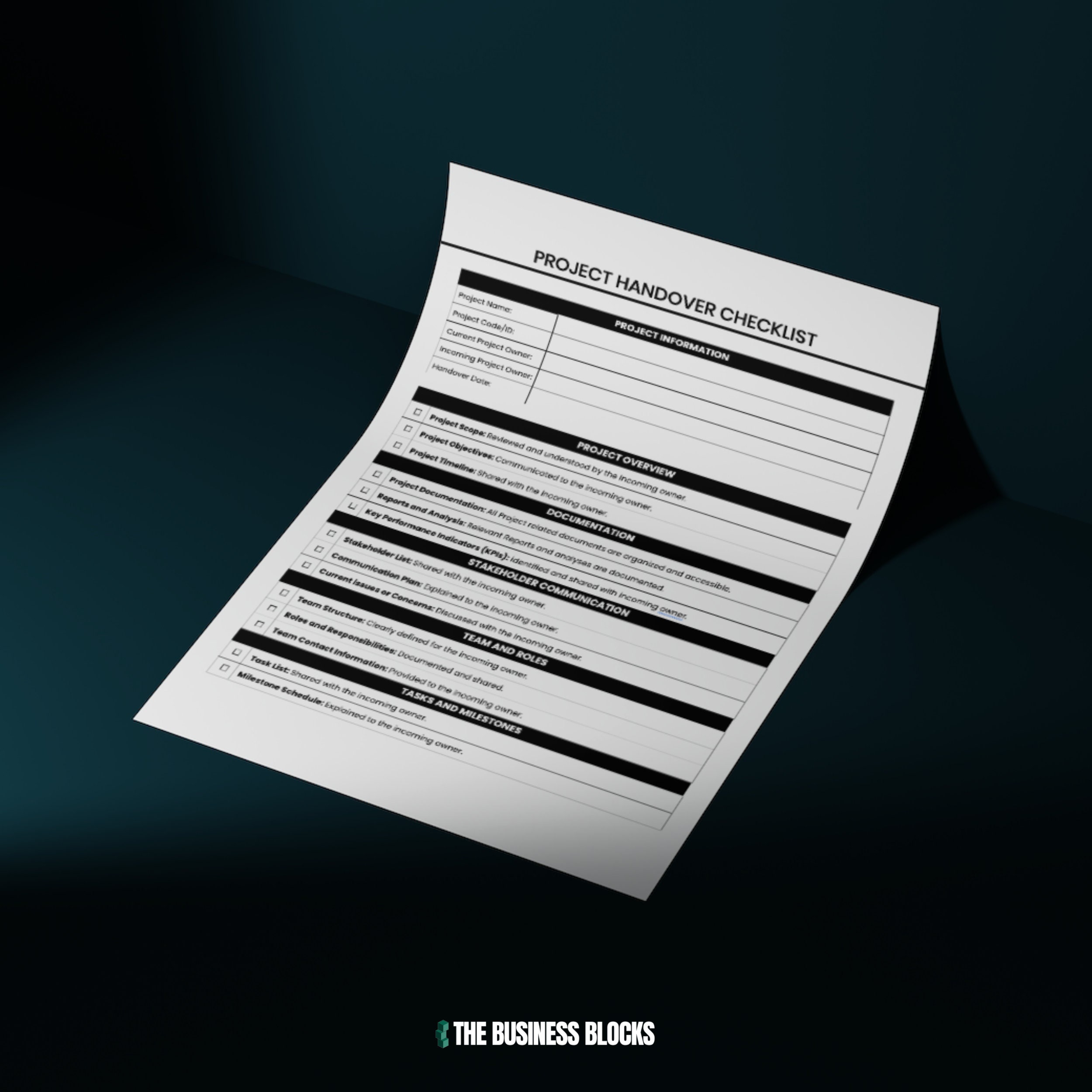 Project Handover Checklist Template Project Transition Checklist ...