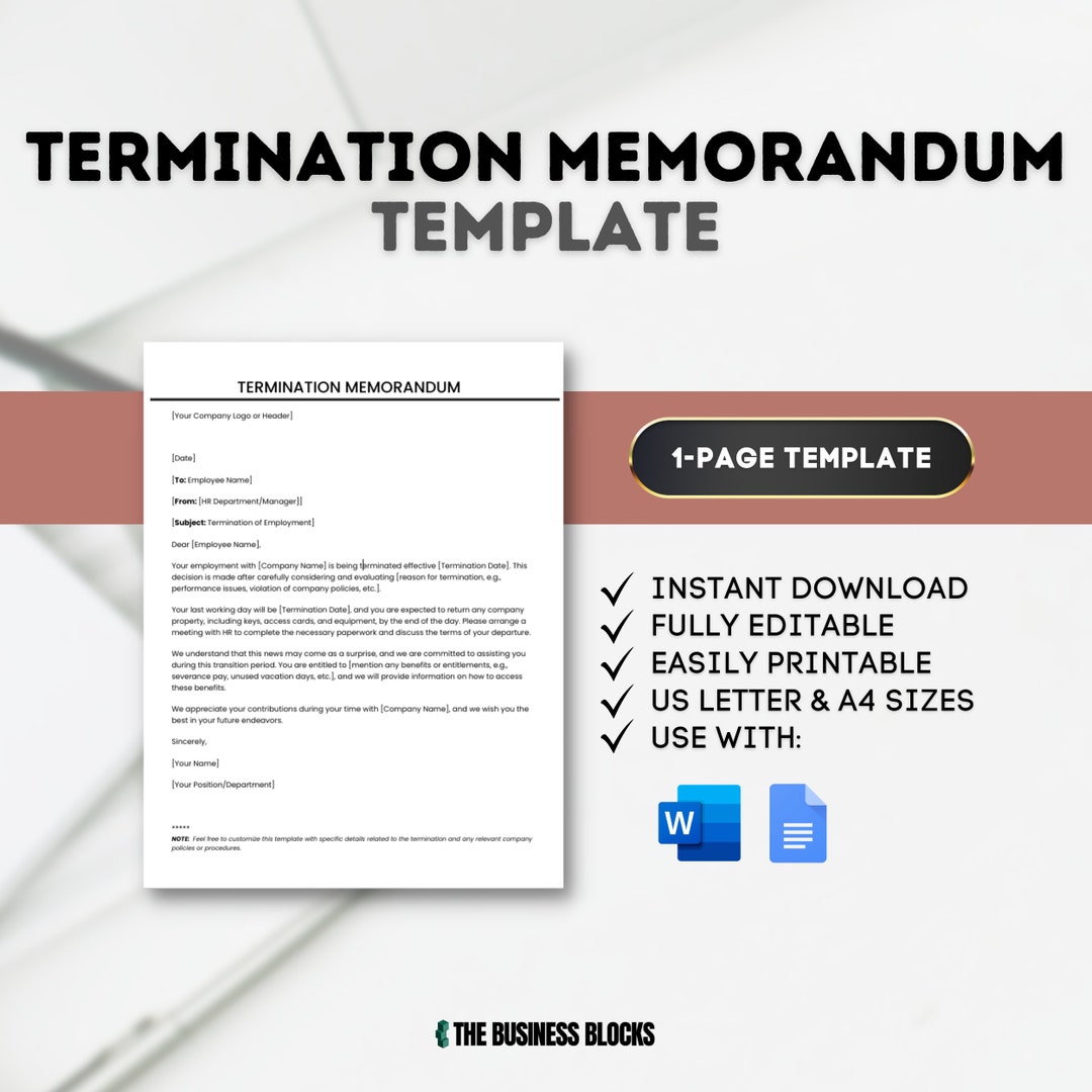 Termination Memorandum Template Employee Termination Letter Format ... Termination Memorandum Template Employee Termination Letter Format ...