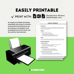 Code of Conduct Template: Corporate Employee Workplace Business (google ...